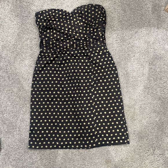 H&M | Dresses | Black Polka Dot Strapless Hm Cocktail Dress | Poshmark